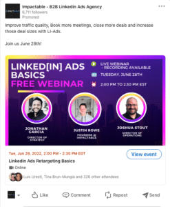 Best Practices for LinkedIn Event Ads - IMPACTABLE